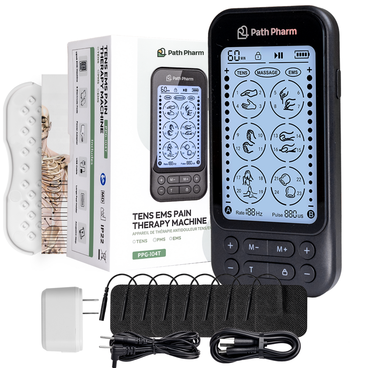 Path Pharm PPG-104T TENS EMS Pain Therapy Machine